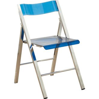 Generic Campingstuhl Faltbar Transparente R&uuml;ckenlehne Aus Acryl mit Edelstahl Verst&auml;rkter Rahmen Klappstuhl Bis 150 Kg Klapphocker Faltbar f&uuml;r K&uuml;che, Esszimme