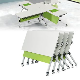 Generic Modularer Konferenztisch, gro&szlig;e Klappplatte mit leisen Rollen - Design f&uuml;r Homeoffice-Meetings, kollaborative Arbeitsbereiche und Veranstaltungsr&auml;ume