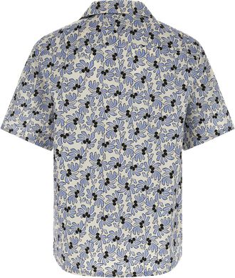 Prada Fresia-Print Cotton-Silk Shirt - Blue
