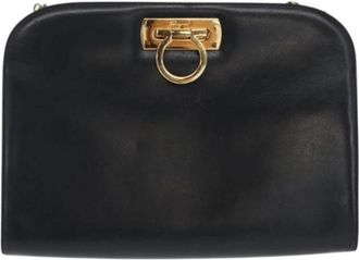 Ferragamo Sac bandouli&egrave;re vintage Gancini doccasion - Femme - Pre-owned - Bleu - Taille: ONE Size