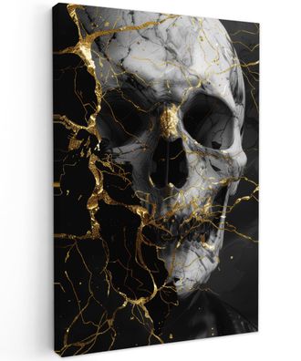 MuchoWow &copy; Bild auf Leinwand Gro&szlig; 80x120 cm XXL Schlafzimmer Bilder Badezimmer Wand Deko Wohnzimmer Modern Wanddeko Bilderwand Geschenk Gold - Abstrakt - Sch&auml;d