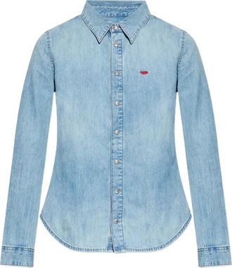 Diesel De-Eazy button embroidered shirt - Blau