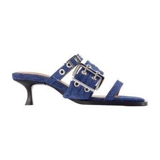 Ganni Buckle Strap Mule in Denim - - Shoes - Damen - Blau - 38 EU