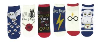 Harry Potter Hogwarts Hedwig Kn&ouml;chelsocken mit Eulen-Motiv, 6 Paar, Mehrfarbig/Meereswellen (Ocean Tides), Einheitsgr&ouml;&szlig;e
