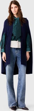 Maje Cardigan Cape Long - Bleu Marine - Taille 1 - Maje