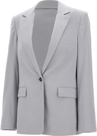 Vince Femme, Vestes, Gris, Taille: 38 FR Blazer crois&eacute; en lin m&eacute;lang&eacute;