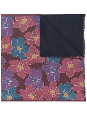 Dell'Oglio foulard à fleurs - Rouge