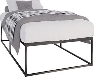 Clp Cadre De Lit en M&eacute;tal ScalaI I Sommier A Lattes M&eacute;tallique I Largeur 100, 180, 200 cm I Capacit&eacute; De Charge 320 Kg, Couleur:Noir, Taille:200x100x46 cm