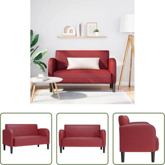 vidaXL Weinrot - Zweisitzer-Sofa Weinrot 110 cm Kunstleder