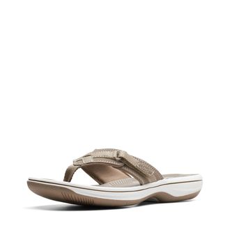 Clarks Damen Breeze Sea Flipflop, Taupe Synthetic, 42.5 EU