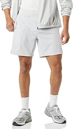 Amazon Essentials Short pour lEntraînement et la Course de 18cm, Tissu Technique et Extensible, Coupe Athlétique Homme, Gris Clair, XXL
