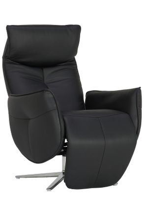 Xora Relaxsessel, Schwarz, Textil, Leder, Kombination Echtleder/Lederlook, Rindleder, 83x114x85 cm, Relaxfunktion, Wohnzimmer, Sessel, Relaxsessel