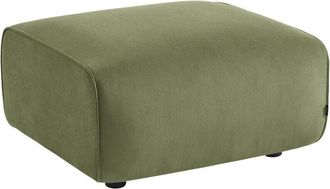 Sweeek Sweeek - Pouf, module pour canap&eacute;, repose-pieds pour canap&eacute; 2 places en velours c&ocirc;tel&eacute; vert, l 76 x p 70 x h 41cm - Wallas