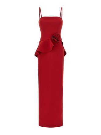 Rotate Knielanges Kleid - Rot