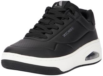 Skechers Herren UNO Court Low Post Sneaker, Schwarzes Duraleather Mesh, 41 EU