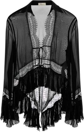 Blumarine Femme, Vestes, Noir, Taille: 38 FR Chemisier en mousseline