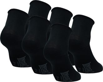Lonsdale Quarter 6 Paar Quarter Socken, Baumwolle (Schwarz Roll Cuff, 38-41)