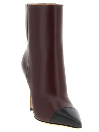 Francesco Russo Womens Bordeaux Goatskin Ankle Boots