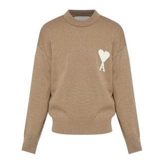 Ami Homme, Pulls, Brun, Taille: 3XL Logo Sweater