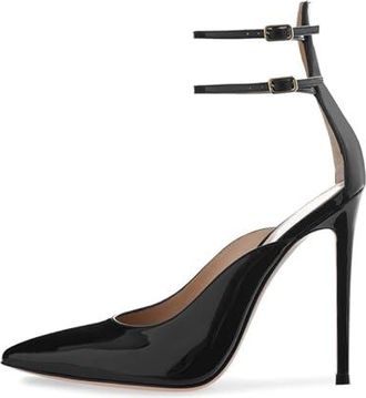 Generic Escarpins à Bout Pointu Et Boucle pour Femme, Chaussures Tendance à Bride à la Cheville Talons Aiguilles Classiques Bout Fermé pour Soirée Bureau Talo
