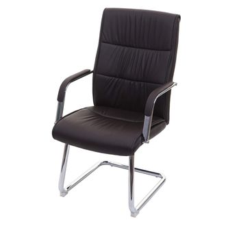 Mendler Konferenzstuhl HWC-A49, Besucherstuhl Freischwinger, Kunstleder - braun