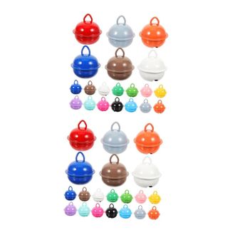 Angoily 100 Stück Teiliges Bunte Eisen Jingle Bells DIY Glöckchen Anhänger Farbspray Lackiert für Handwerk Hochzeit Dekoration Weihnachtsbaum Zubehör