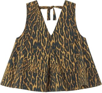 Ganni Femme, Tops, Vert, Taille: 38 FR Leopard Top