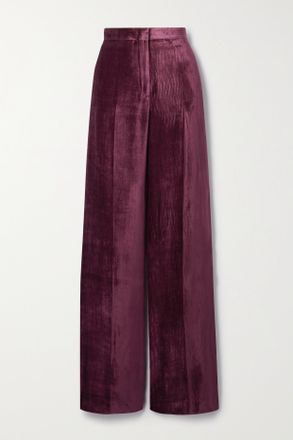 Gabriela Hearst Pantalon Large En Velours De Soie Biologique Boyne - Net Sustain - Rouge