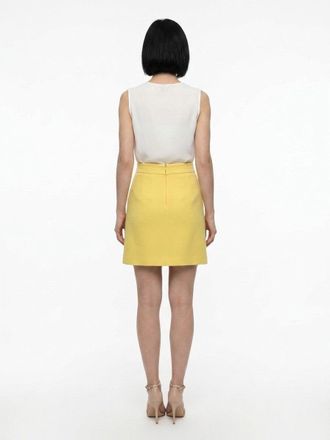 Dolce & Gabbana Womens Yellow Wool Mini Skirt