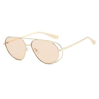 Generic Lunettes de soleil ovales en m&eacute;tal de style vintage pour femme - Lunettes de f&ecirc;te l&eacute;g&egrave;res et luxueuses, design creux, pare-soleil unique, Tranches de 