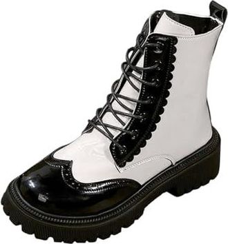 Generic Bottes &agrave; lacets pour femme - &Eacute;l&eacute;gantes et d&eacute;contract&eacute;es - Talon &eacute;pais - Antid&eacute;rapantes - Fermeture &eacute;clair lat&eacute;rale - Confortables - Pour lautomne et l