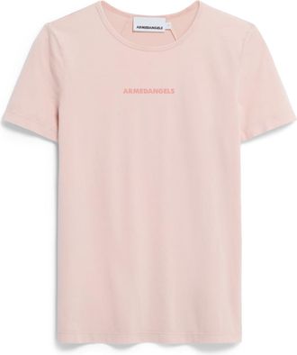 Armedangels Damen T-Shirt aus Bio-Baumwolle EBAANORA GMT DYE Slim Fit Deep Rosalilly
