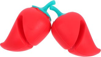 Angoily Silikon Topfdeckelhalter 2 St&uuml;ck Auslaufsicherer Deckelheber In Paprika Form Dampfauslass K&uuml;chenzubeh&ouml;r f&uuml;r &Uuml;berkochschutz Zuhause und Gastronomie