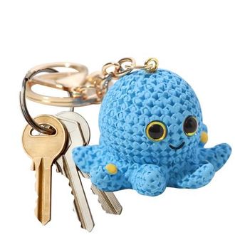 Generic Porte-cl&eacute;s en r&eacute;sine de pieuvre de dessin anim&eacute; - Accessoire de sac &agrave; main - Breloque cr&eacute;ative en forme de pieuvre - Pendentif en forme de pieuvre - P