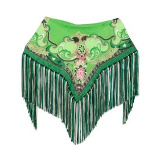 Etro Femme, Accessoires, Multicolore, Taille: ONE Size Foulard en soie avec franges et motif floral