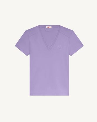 Jott T-shirt col V femme en coton Lavande Sofia - Taille L