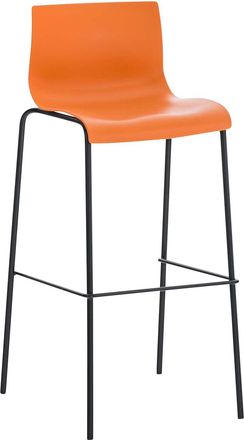 Clp Barhocker Hover mit Kunststoffsitz und robustem Metallgestell I Barstuhl mit Einer Sitzh&ouml;he von: 76 cm I erh&auml;ltlich, Farbe:orange, Gestell Farbe:schwa