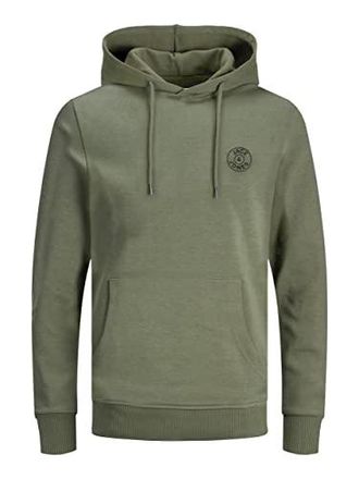 Jack & Jones Jjebasic Logo Hood Sweat À Capuche Homme, Vert (Dusty Olive), XXXL (EU)