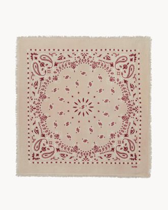 Kujten Grand bandana cachemire bicolore imprim&eacute; - Grand Bandana Hachiko Bico