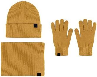Generic Ensemble de gants et décharpes en laine pour homme et femme - Bonnet chaud - Écharpe - Trois bonnets dhiver en tricot - Moufles et écharpes - Pour gar
