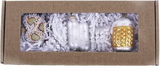 Impuls Christbaumschmuck Glas 8cm 3er Set Bayrisches Frühstück mundgeblasen handbemalt Weihnachtskugeln