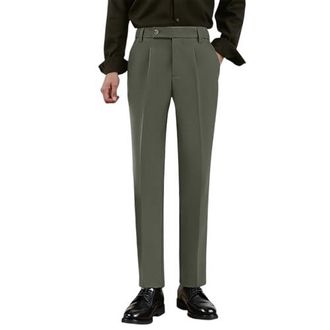 Generic Pantalon de jogging pour homme - Couleur unie - L&acirc;che - Drap&eacute; - Style d&eacute;contract&eacute; - Pour le printemps et l&eacute;t&eacute;, vert, 38