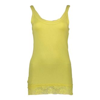 Silvian Heach Femme, Tops, Jaune, Taille: 38 FR &Eacute;l&eacute;gant d&eacute;bardeur jaune en dentelle