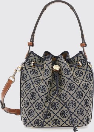 Tory Burch T Monogram Mini Jacquard-Canvas-Beuteltasche mit Kordelzug