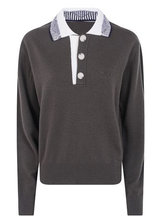 N&deg;21 Polo Shirt Wool A035.9004 5791 Military