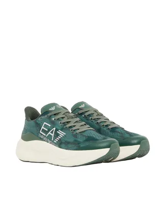 Emporio Armani Mens Sneakers Wave Cilantro-Vigor Graph Polyester Trainers Cilantro/vigor