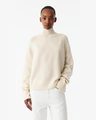 Arket Wollpullover Mit Rollkragen -Wei&szlig;