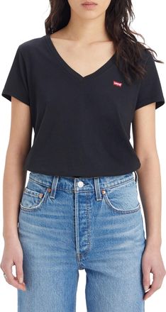Levi's Womens 2-Pack V-Neck Tee TEES, Schwarz (Black), XXS