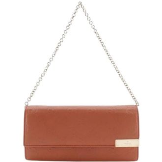 Gucci Pre-owned GG Embossed Leather Chain Wallet - - Pre-owned - Damen - Orange - ONE SIZE