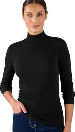 Damart sous-Pull col Montant Maille côtelée Thermolactyl et Soie Femme Noir Taille 54-56 (XXL)